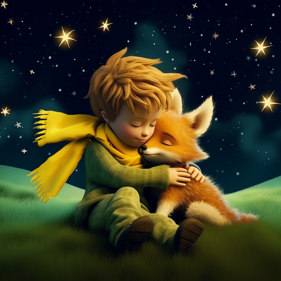 Malý princ obrazy na plátně - citáty na stěnu a zeď, dárek, liška